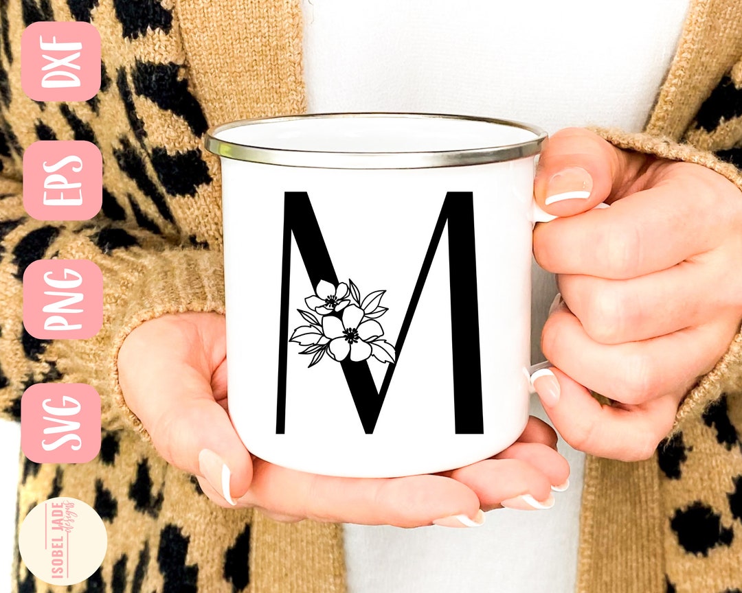Letter M Svg, Monogram Svg, Name Svg, Floral Letter Svg, Alphabet Svg ...