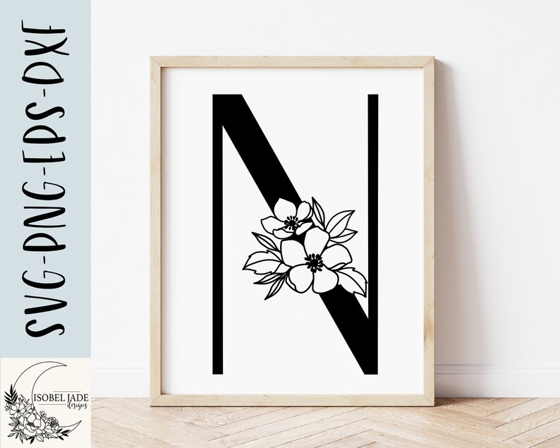 Letter N Svg Monogram Svg Name Svg Floral Letter Svg - Etsy