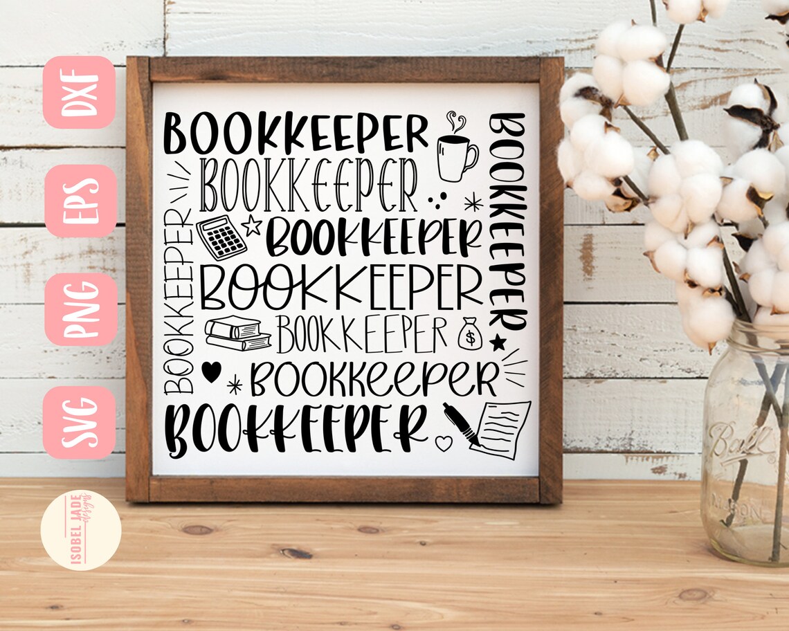 Bookkeeper SVG Design Bookkeeping SVG File for Cricut - Etsy