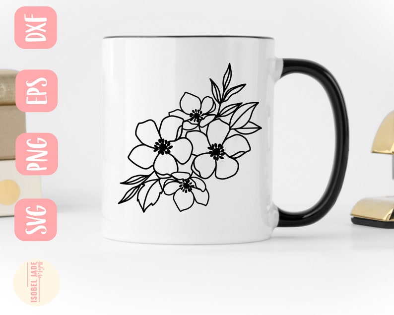 Flower SVG Design Simple Flower SVG File for Cricut Floral - Etsy Australia