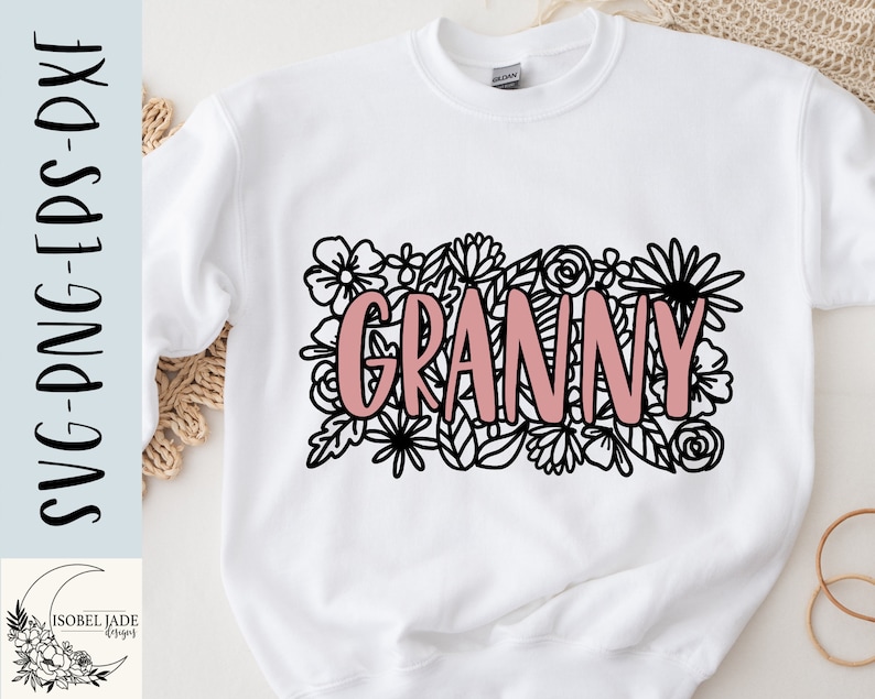 Granny SVG Design Flower Grannny SVG File for Cricut - Etsy