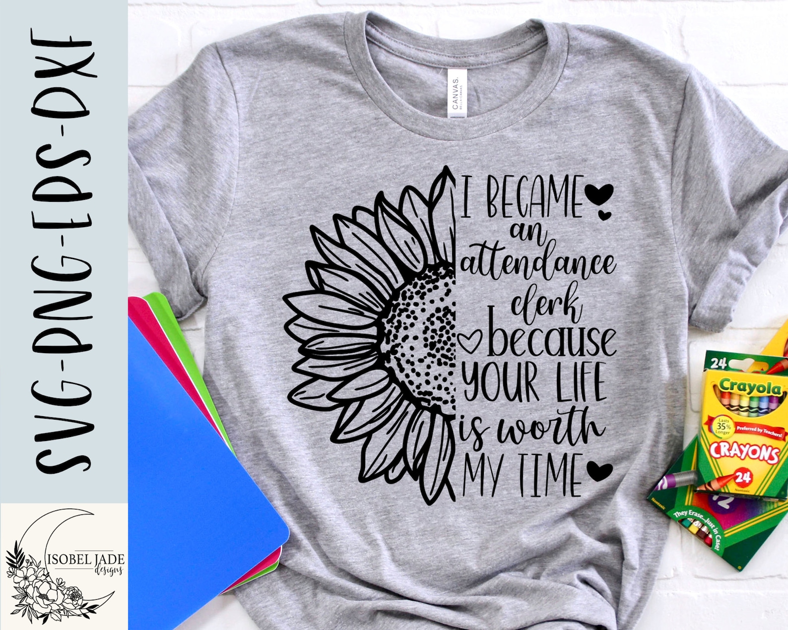 Attendance Clerk Svg Teacher Shirt Svg Sunflower Svg School - Etsy