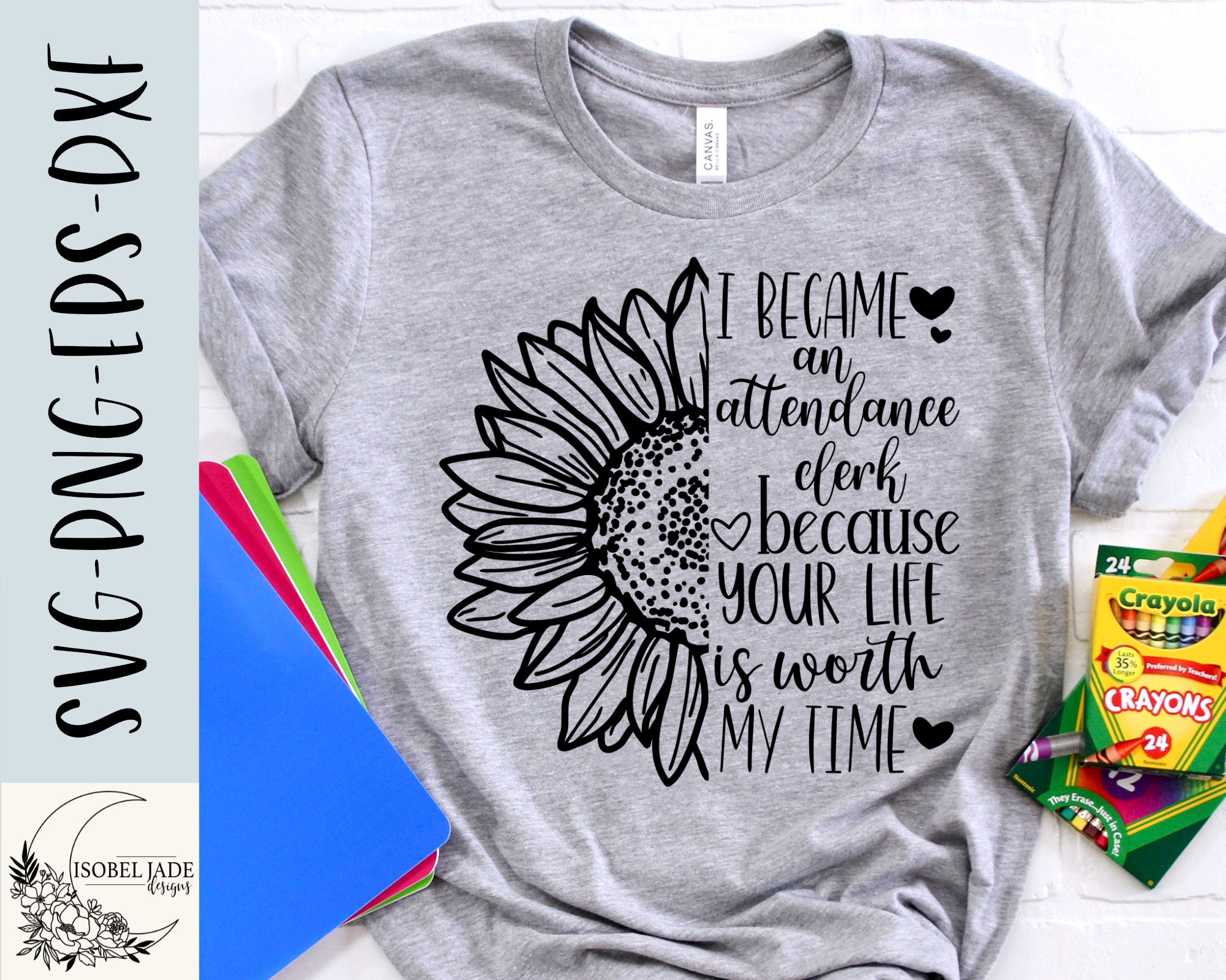 Attendance Clerk Svg Teacher Shirt Svg Sunflower Svg School - Etsy