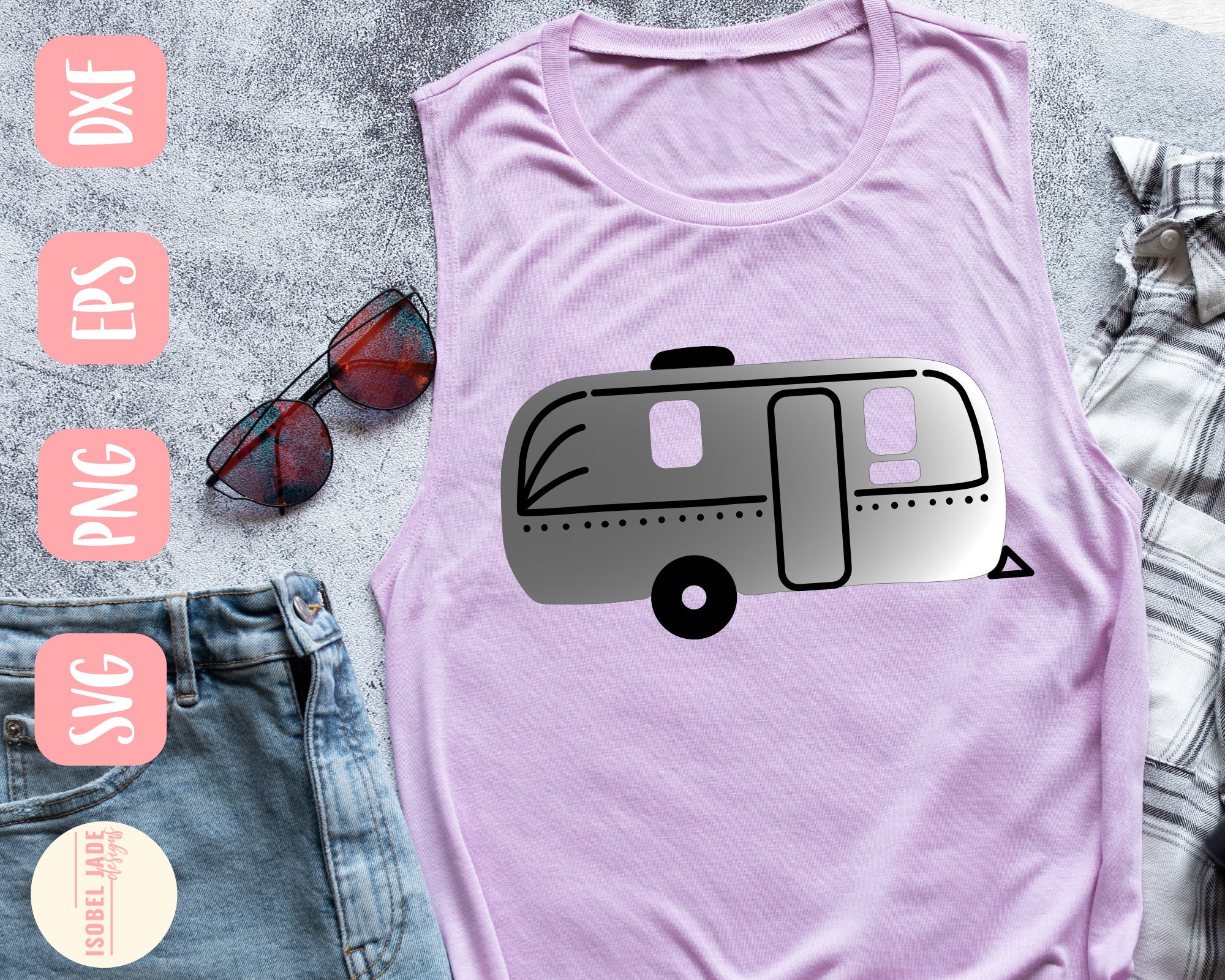 Airstream Svg, Caravan Svg, Camper Svg, Shirt, Happy Camper Svg, Travel ...