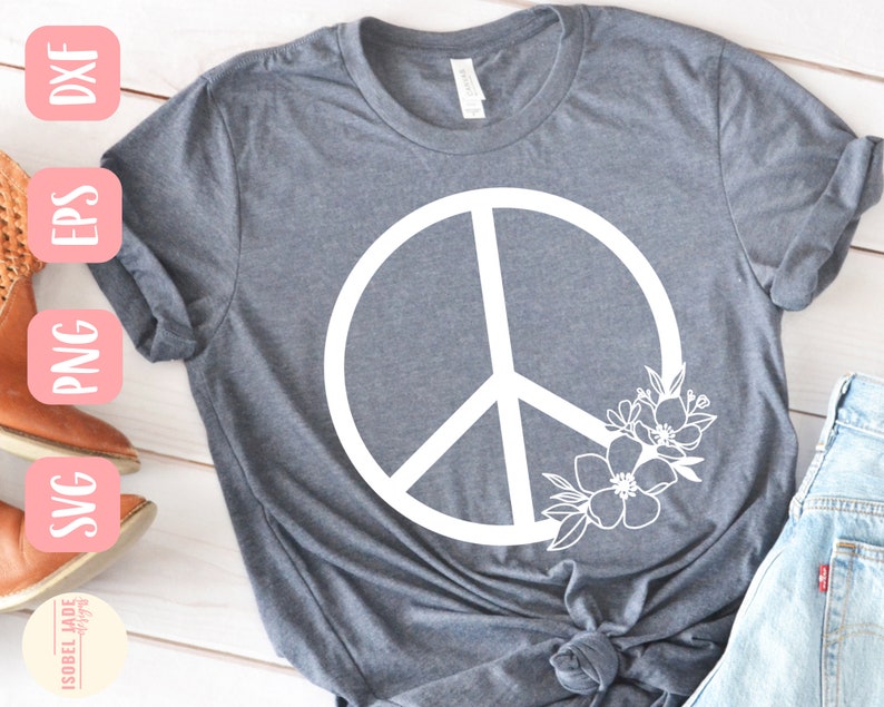 Peace Sign SVG Design Boho SVG File for Cricut floral Peace - Etsy