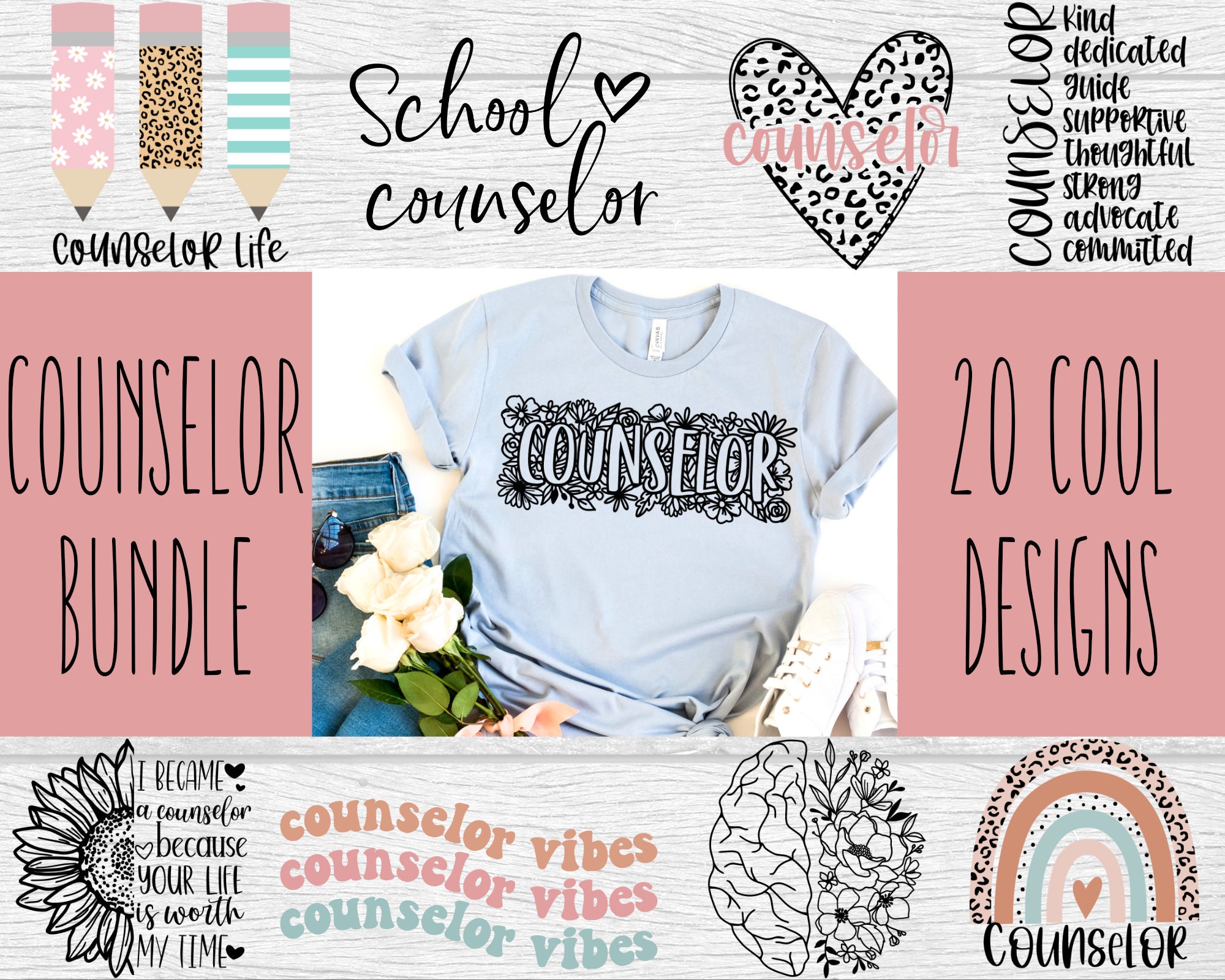 Counselor SVG Bundle Big Bundle SVG File for Cricut School - Etsy