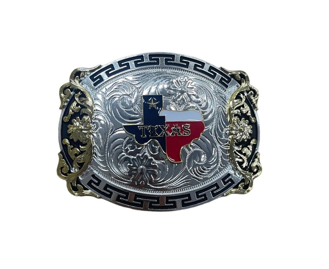Texas State Belt Buckle Map Flag Western Cowboy Rodeo Heavy - Etsy