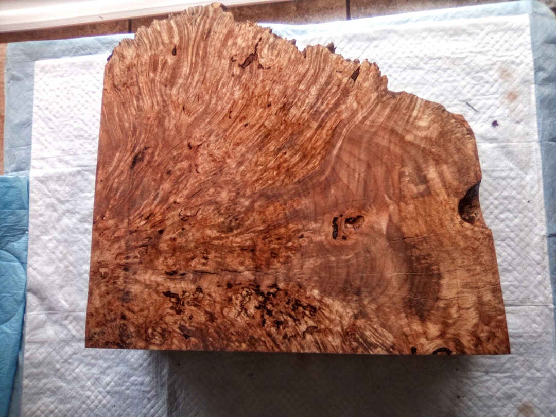 1 Spaulted Maple Burl Block ...turning Stock-bandsaw Box 15x15x4.75burl ...