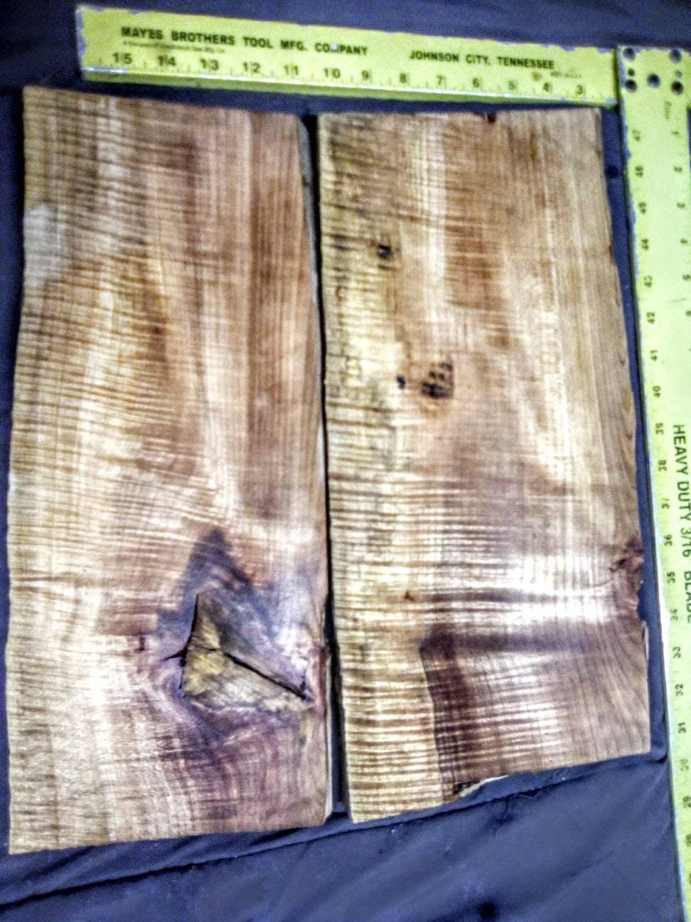 Fiddleback Maple 2 Pieces16"x8"x1" - Etsy