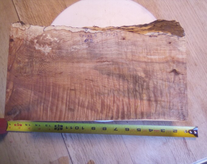 1 Maple Spaulted- Figured Turning Block 11"x6"x3.5"...bark Removed ...