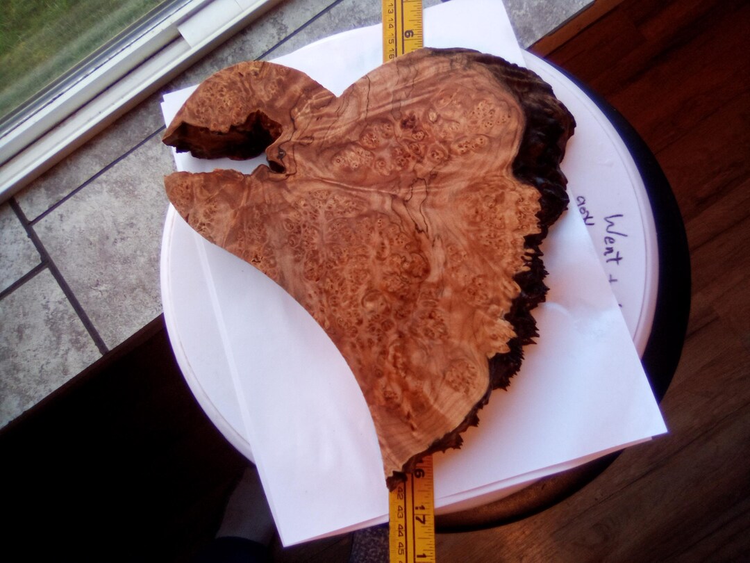 1 Maple Burl Heart Slice 9"x9"x1" Natural Edge One Side!!! - Etsy