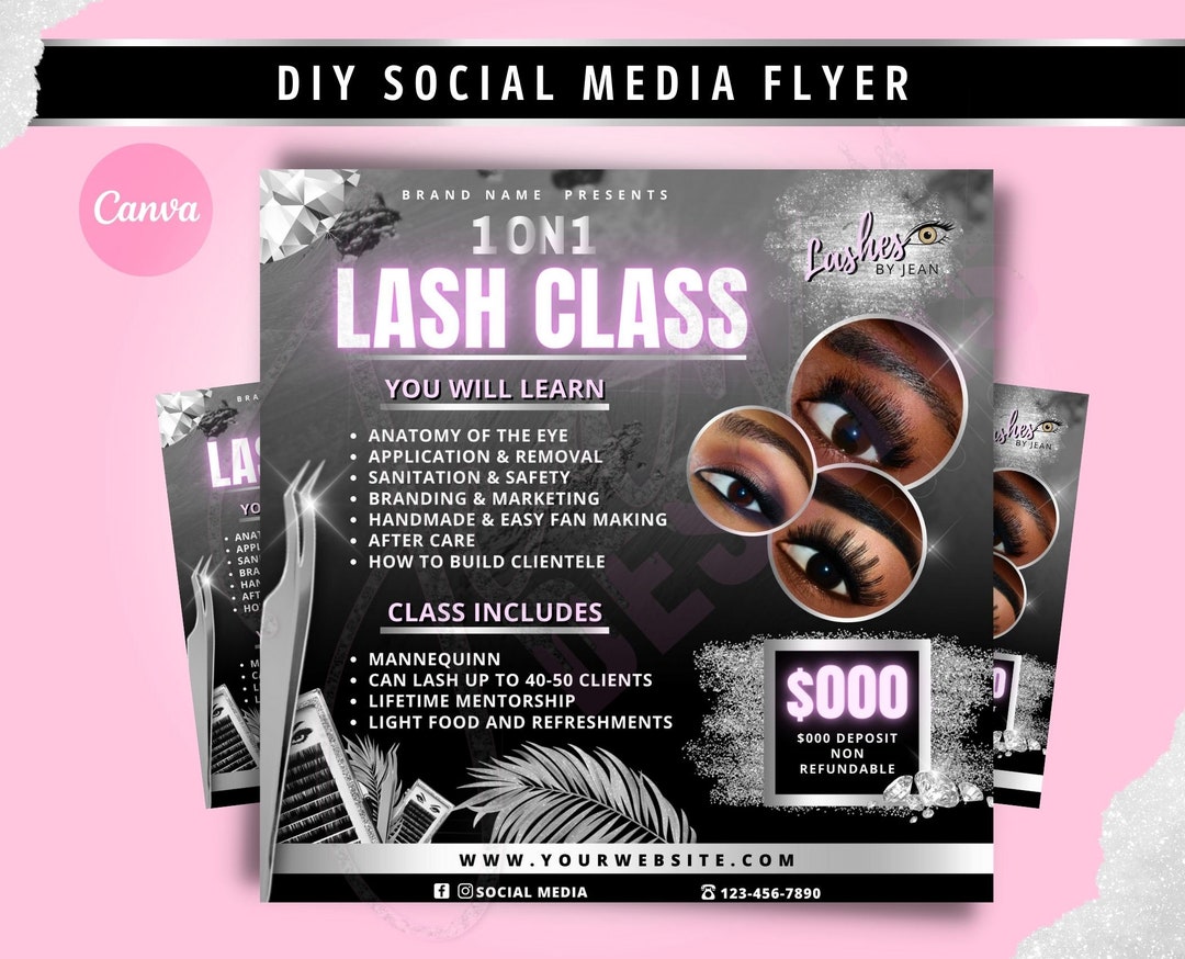 DIY Lash Class Flyer, Lash Course Flyer, Lash Training Flyer, Lash ...