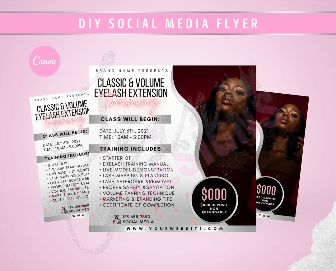 DIY Eyelash Extension Training Flyer Lash Technician Flyer - Etsy