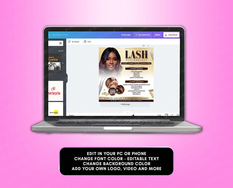 DIY Lash Masterclass Flyer, Beginner Lash Training Flyer, Lash Class ...