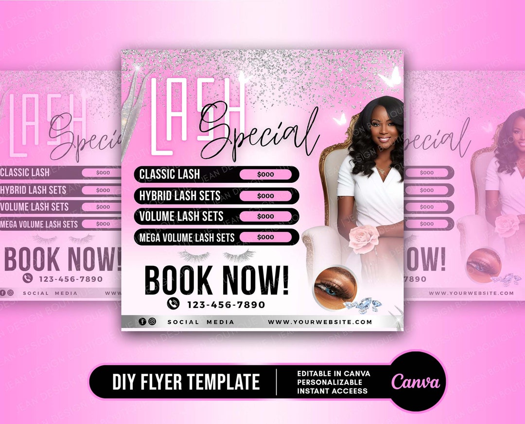DIY Lash Flyer, Lash Special Flyer, Lash Tech, Sale, Lash Extensions ...