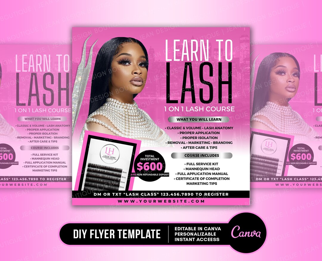DIY Lash Course Flyer, Learn to Lash Training Flyer, Lash Class Flyer ...