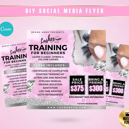 DIY Eyelash Extension Training Flyer Lash Technician Flyer - Etsy