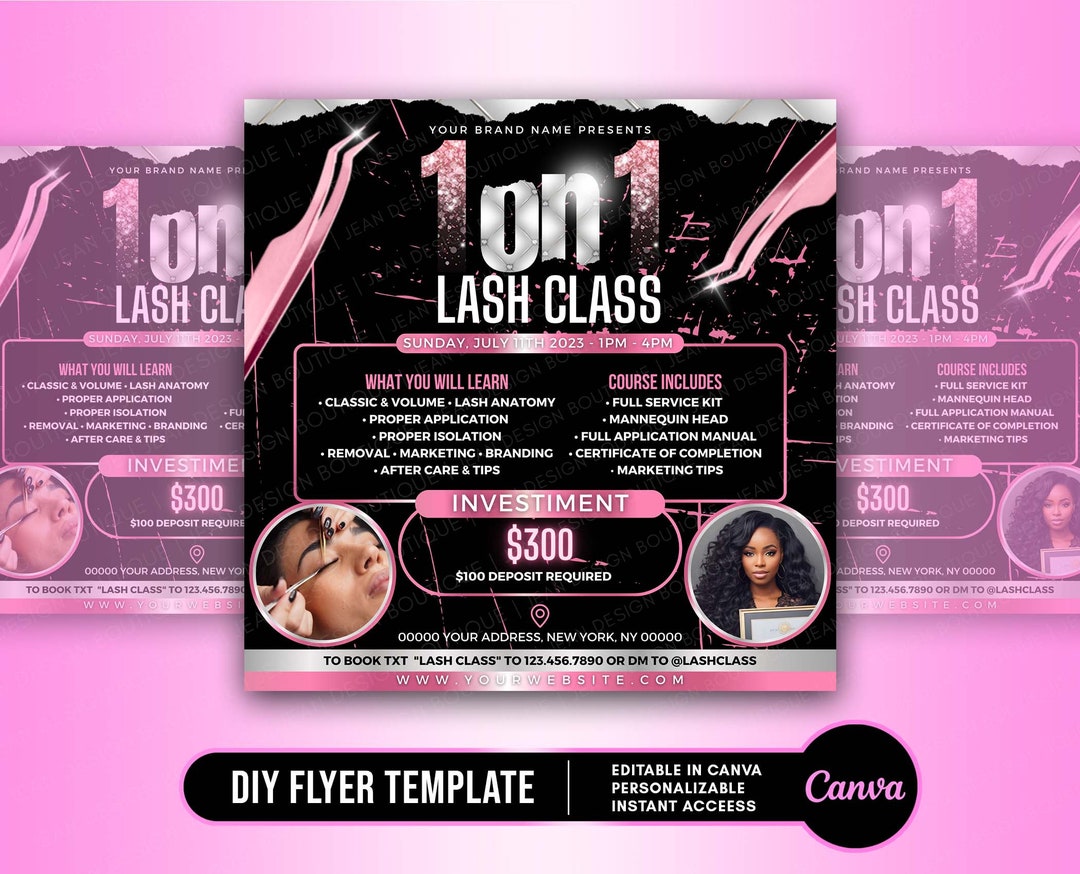 DIY Lash Class Flyer, Beginner Lash Training Flyer, Lash Course Flyer ...