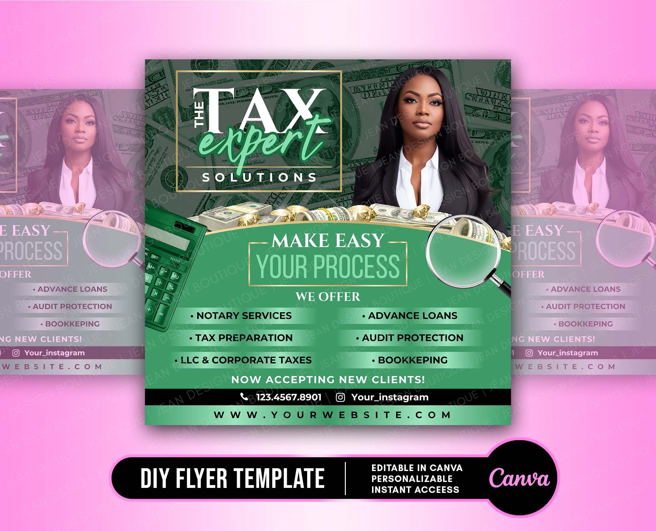 DIY Tax Season Flyer, Tax Services, Tax Preparation, Tax Prep Flyer ...