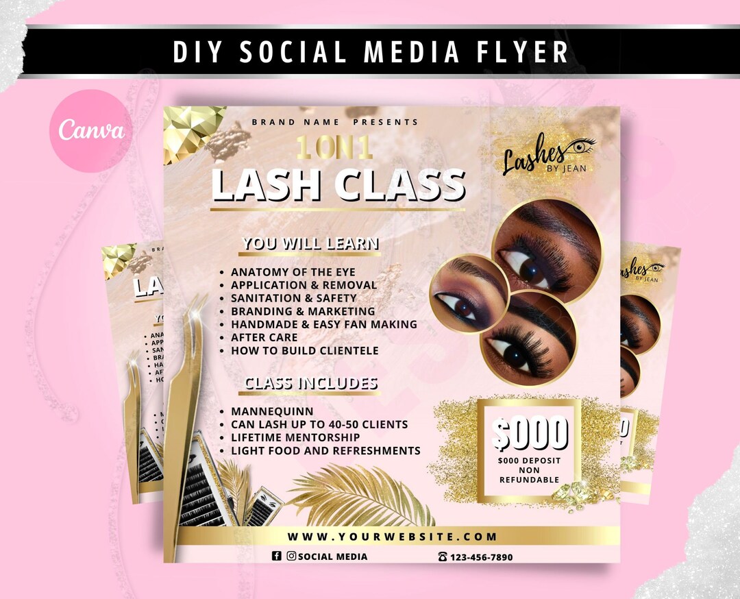 DIY Lash Class Flyer, Lash Course Flyer, Lash Training Flyer, Lash ...