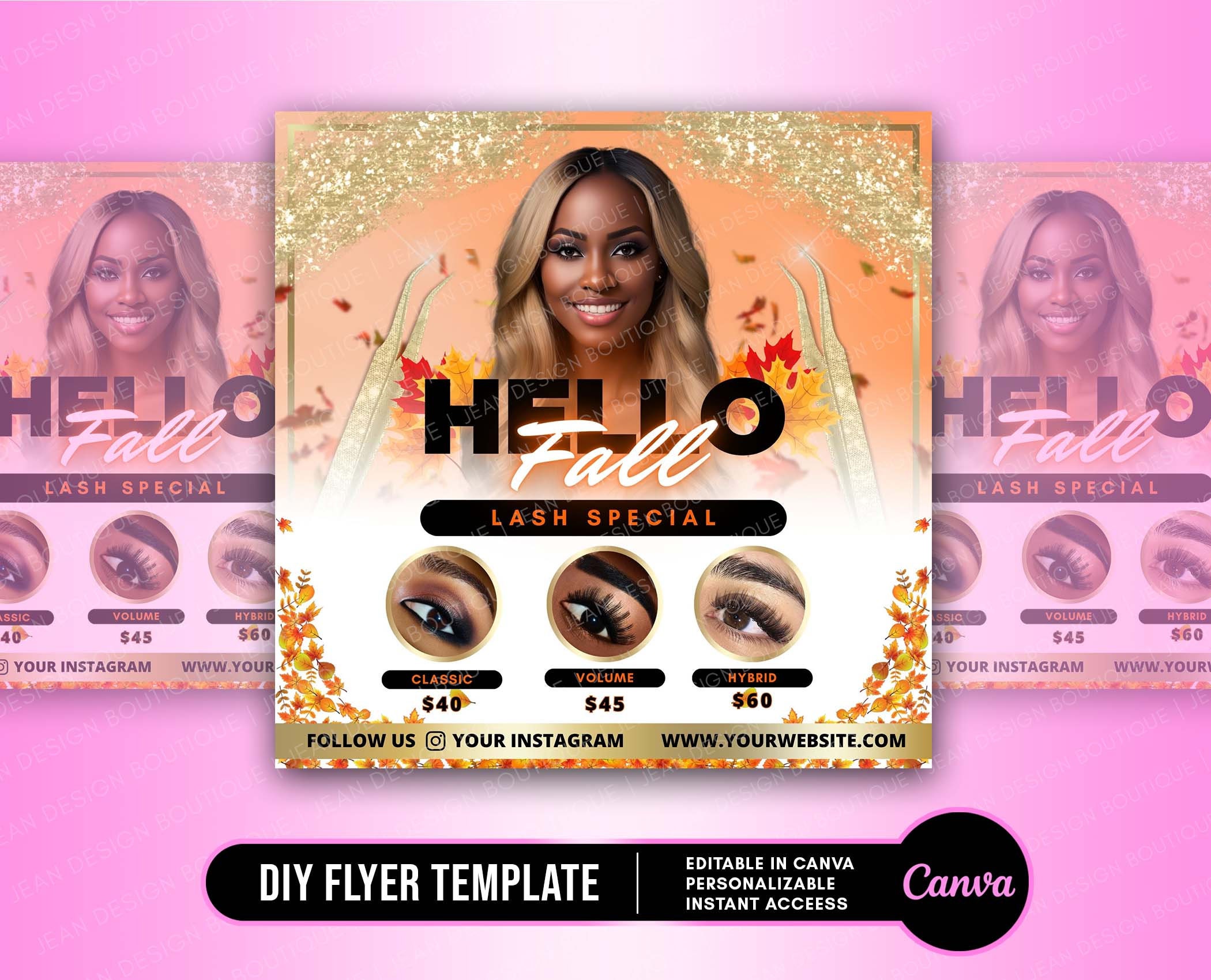DIY Fall Lash Flyer, Fall Special Flyer, Lash Special Flyer, Lash Tech, Sale, Lash Extensions ...
