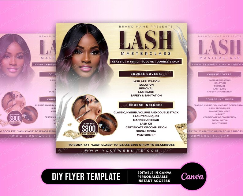 DIY Lash Masterclass Flyer, Beginner Lash Training Flyer, Lash Class ...