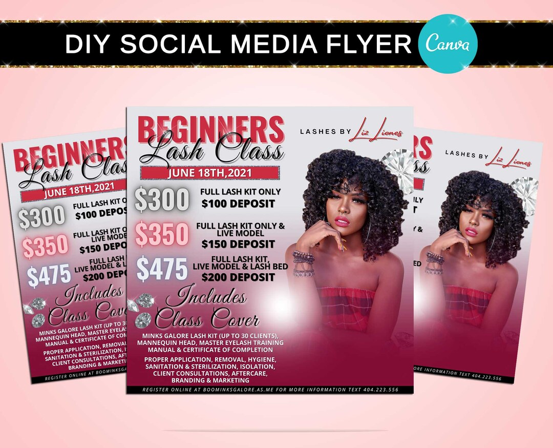 DIY Eyelash Extension Beginners Training Flyer Lash Technician Flyer ...