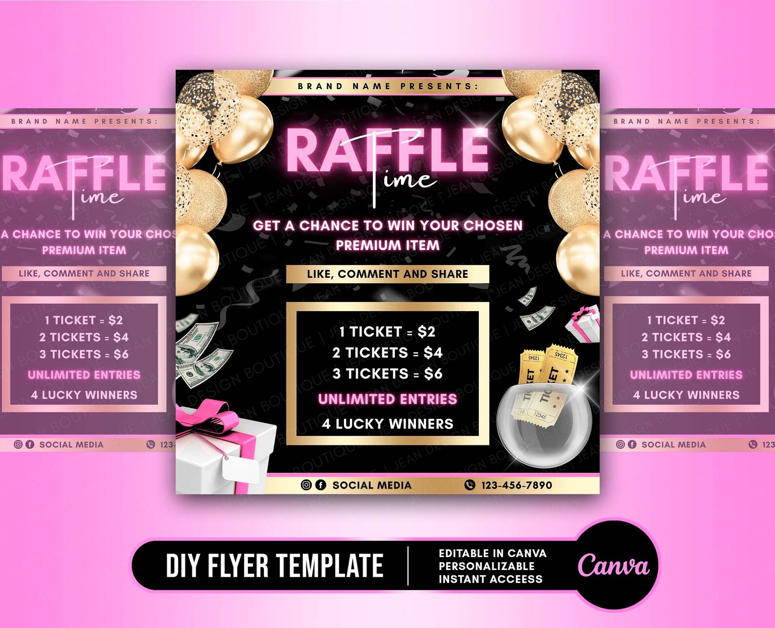 DIY Raffle Flyer, Raffle Giveaway, Ticket Flyer, Raffle Contest ...