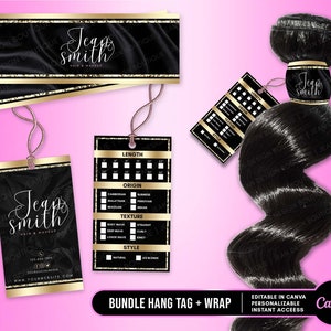 DIY Hair Hangtag & Bundle Wrap, Hair Tags, Hair Extension Wraps, Hair ...