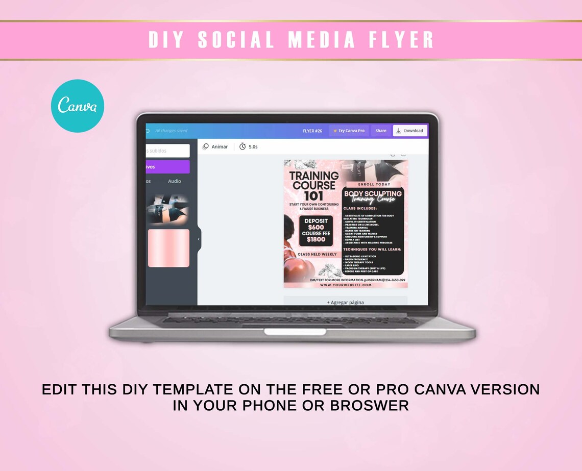 DIY Body Contouring Training Flyer Body Contouring Academy Social Media ...