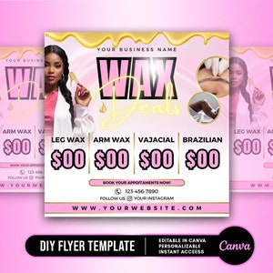 DIY Body Waxing Flyer, Waxing Flyer, Spa Flyer, Body Sculpting Flyer ...