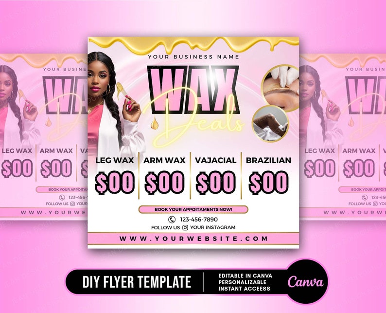 DIY Body Waxing Flyer, Waxing Flyer, Spa Flyer, Body Sculpting Flyer ...