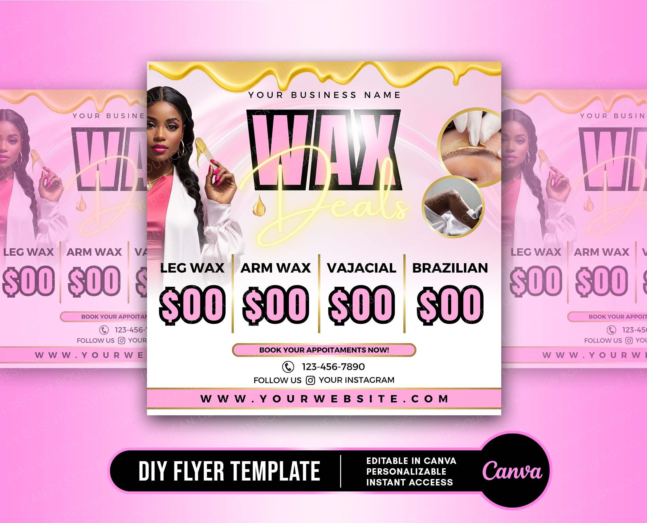 DIY Body Waxing Flyer, Waxing Flyer, Spa Flyer, Body Sculpting Flyer ...