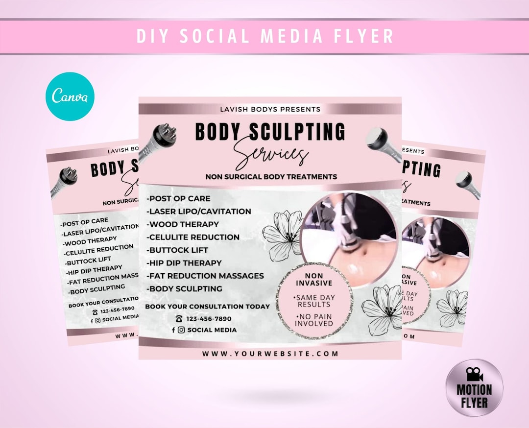 DIY Motion Flyer, Body Sculpting Services Flyer, Body Contouring Flyer ...