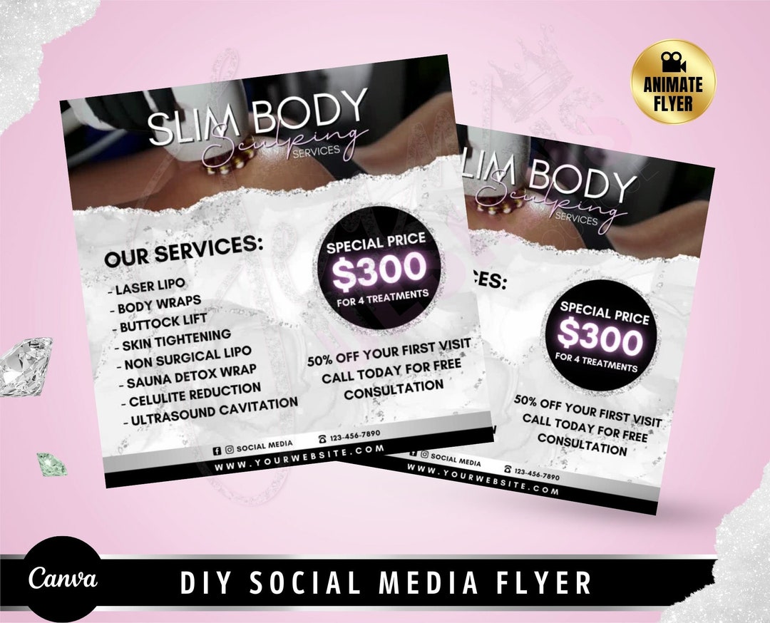 DIY Body Contouring Animated Flyer, Body Scuplting Motion Flyer, Slim ...