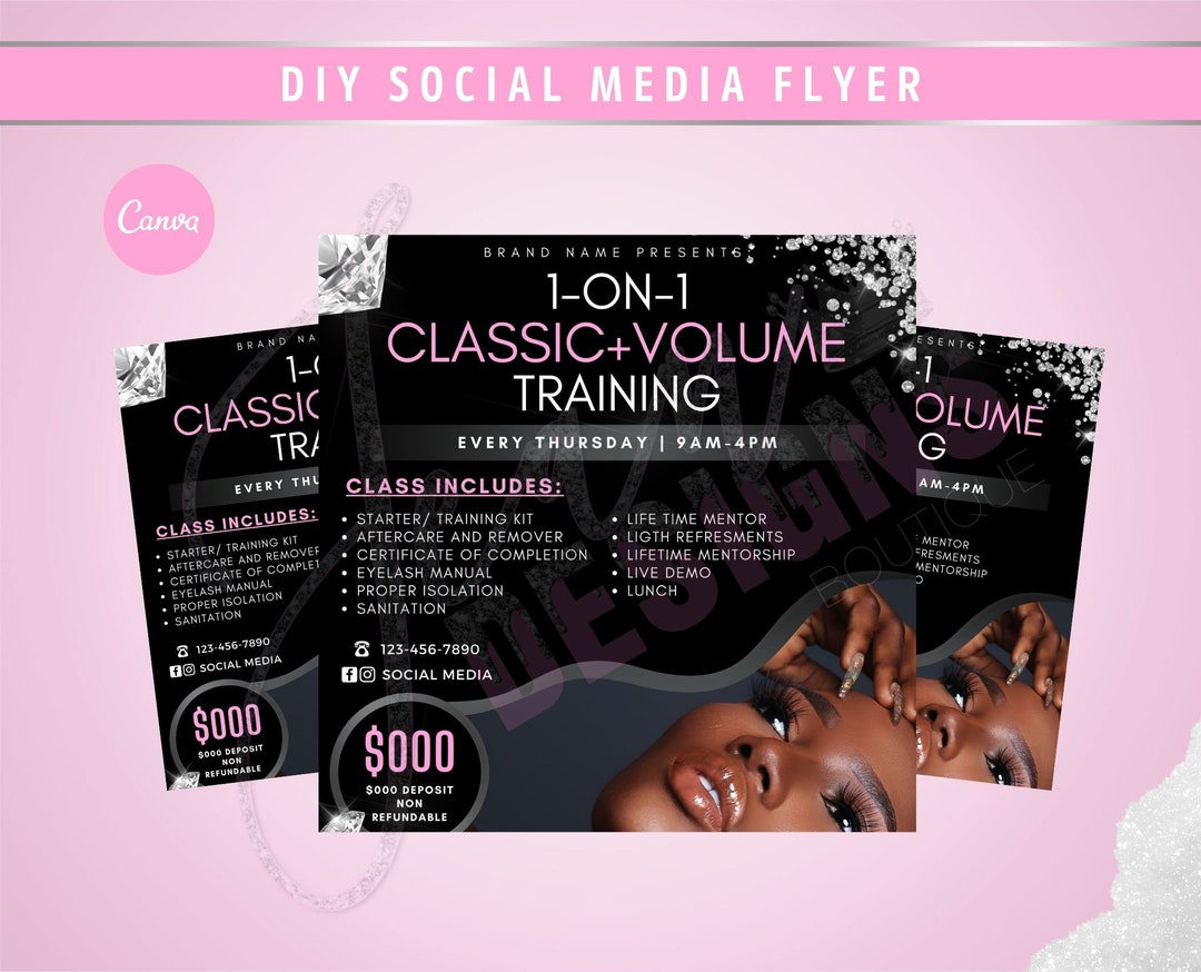 DIY Eyelash Extension Training Flyer, Lash Technician Flyer, Lash Class ...
