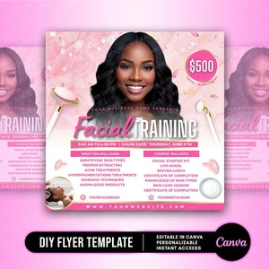 DIY Facial Training Flyer, Spa Editable Flyer, Spa Services Flyer ...