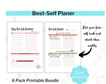 Self Care Checklist, Self-care Planner, Selfcare for Mental Health and ...