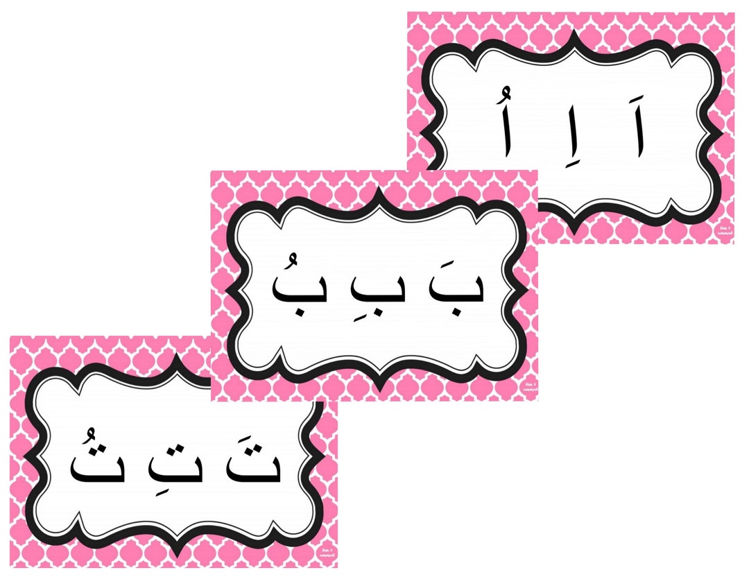 Arabic Alphabet Phonetics Flash Cards Fathah Kasrah Dammah - Etsy