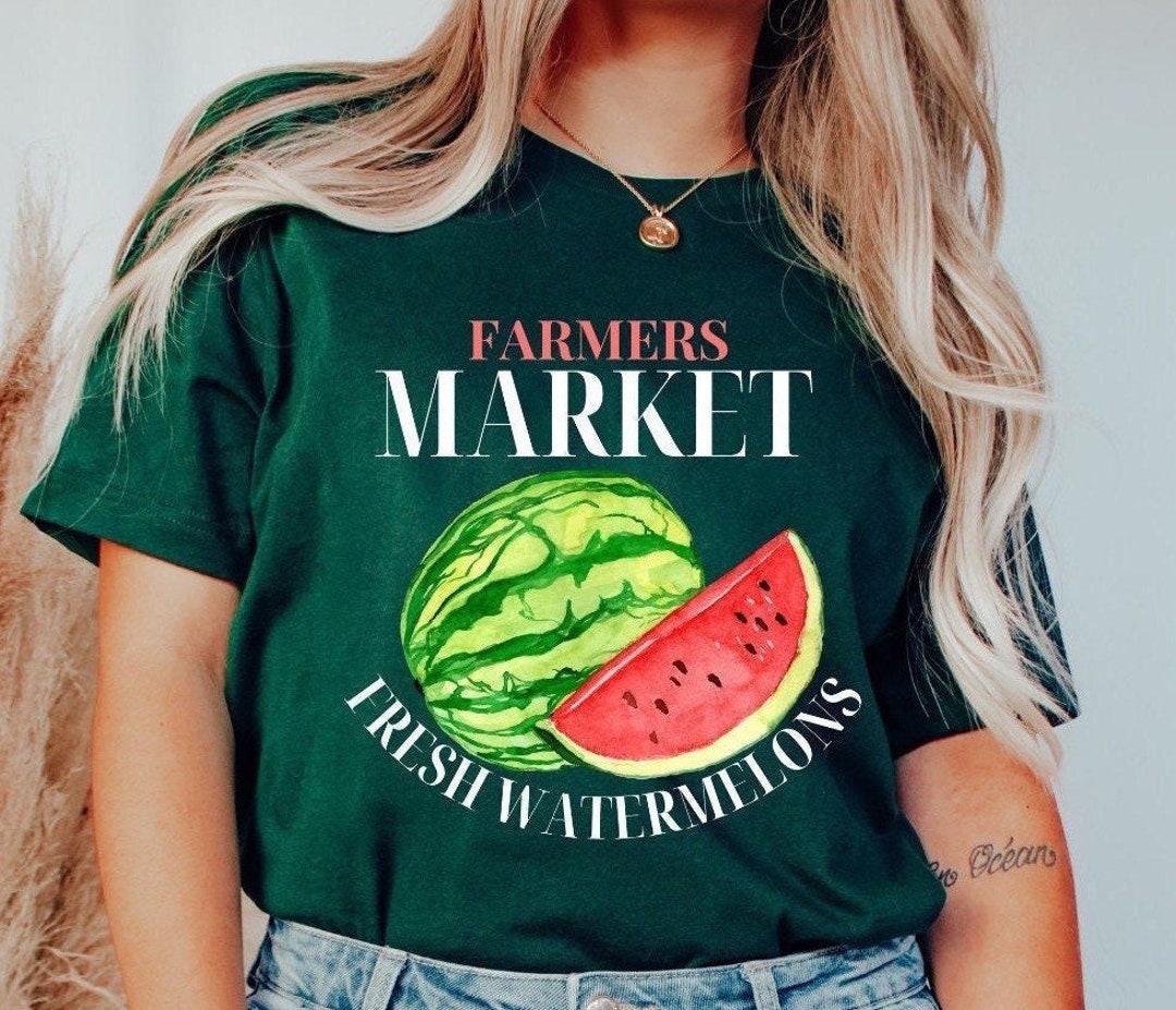 Farmers Market Shirt, Fresh Watermelons, Fruity Summer Unisex Jersey ...