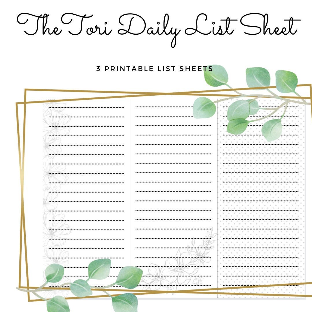 Daily List Printable - Etsy