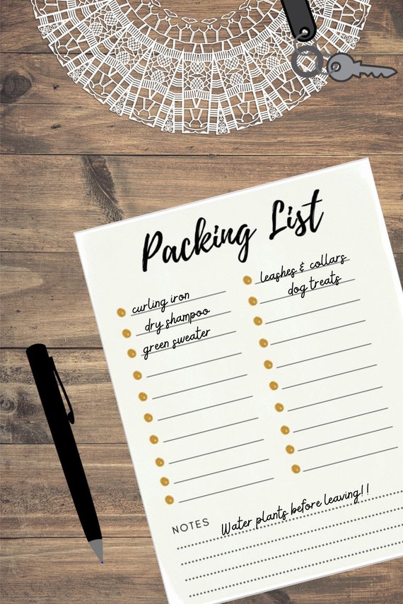 Packing List Printable - Etsy