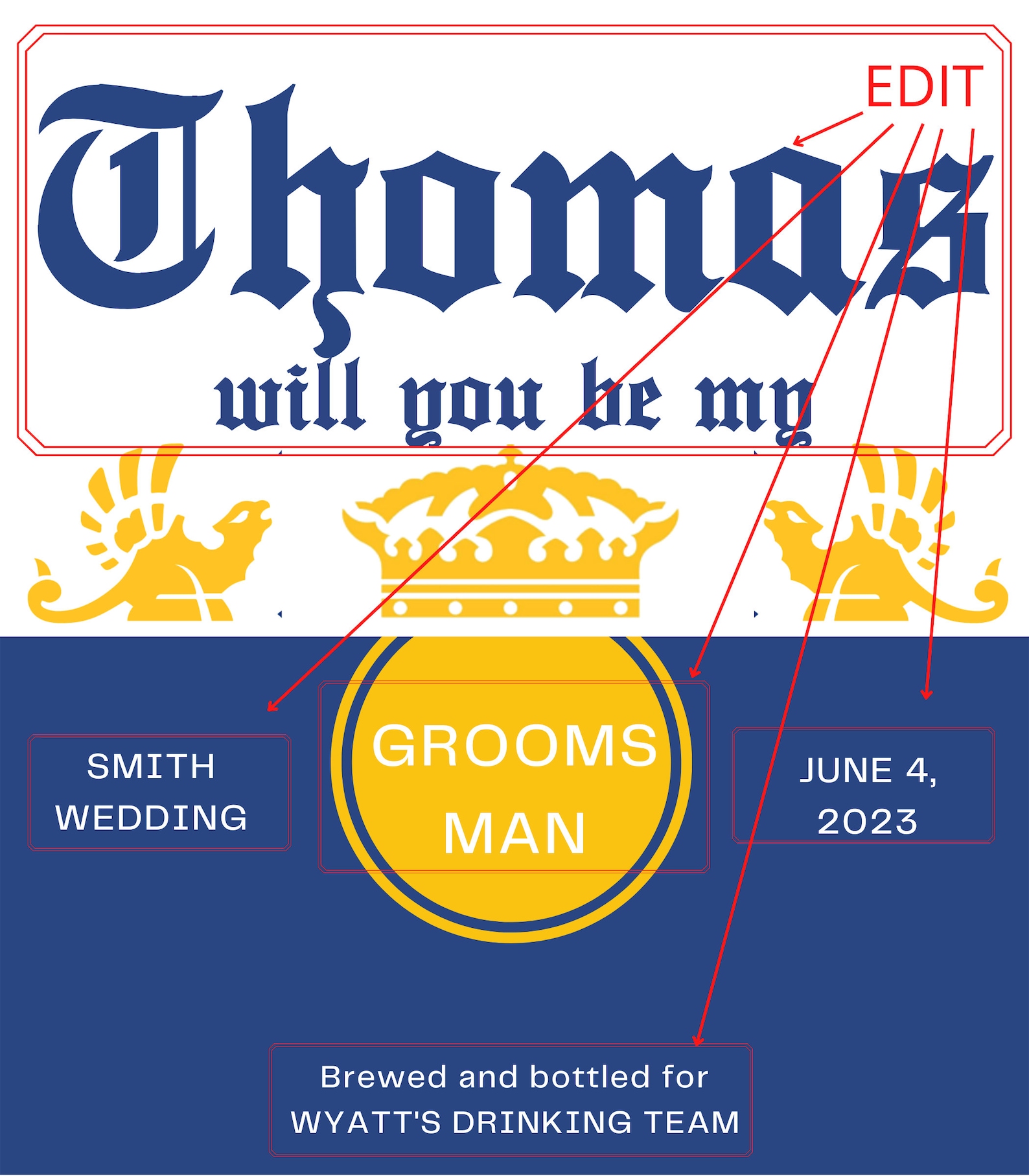 Custom Corona Bottle-groomsman-best Man-usher-wedding Party-proposal ...