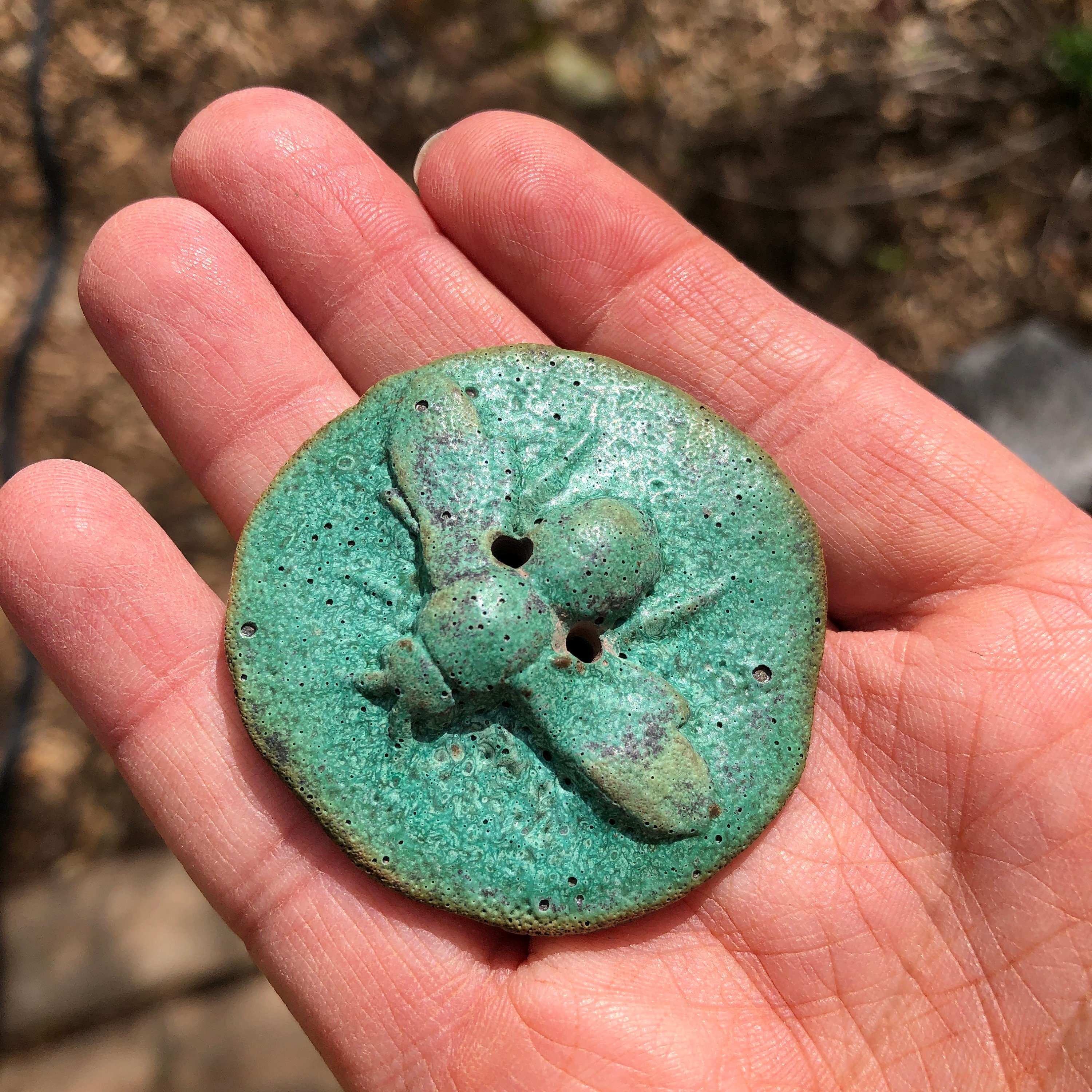 Copper Patina Artisan Bee Button-Statement Button-Turquoise button ...