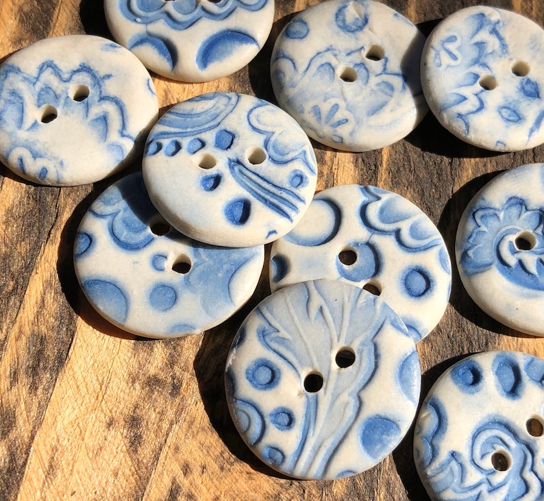 Delft Porcelain Buttons-artisan Buttons-pottery | Etsy