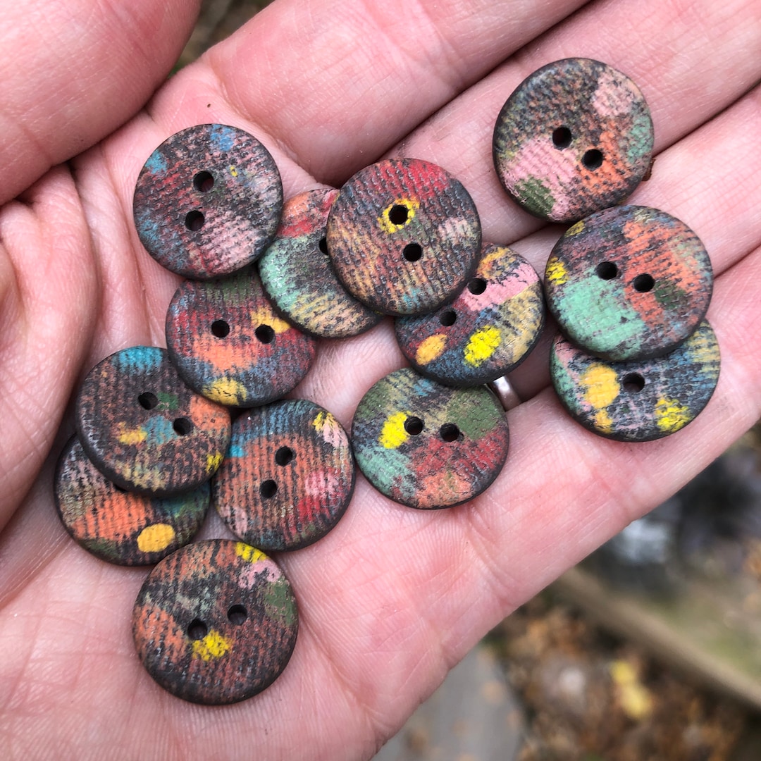 Pastel Reflections-artisan Buttons-handmade Buttons-hand Painted ...