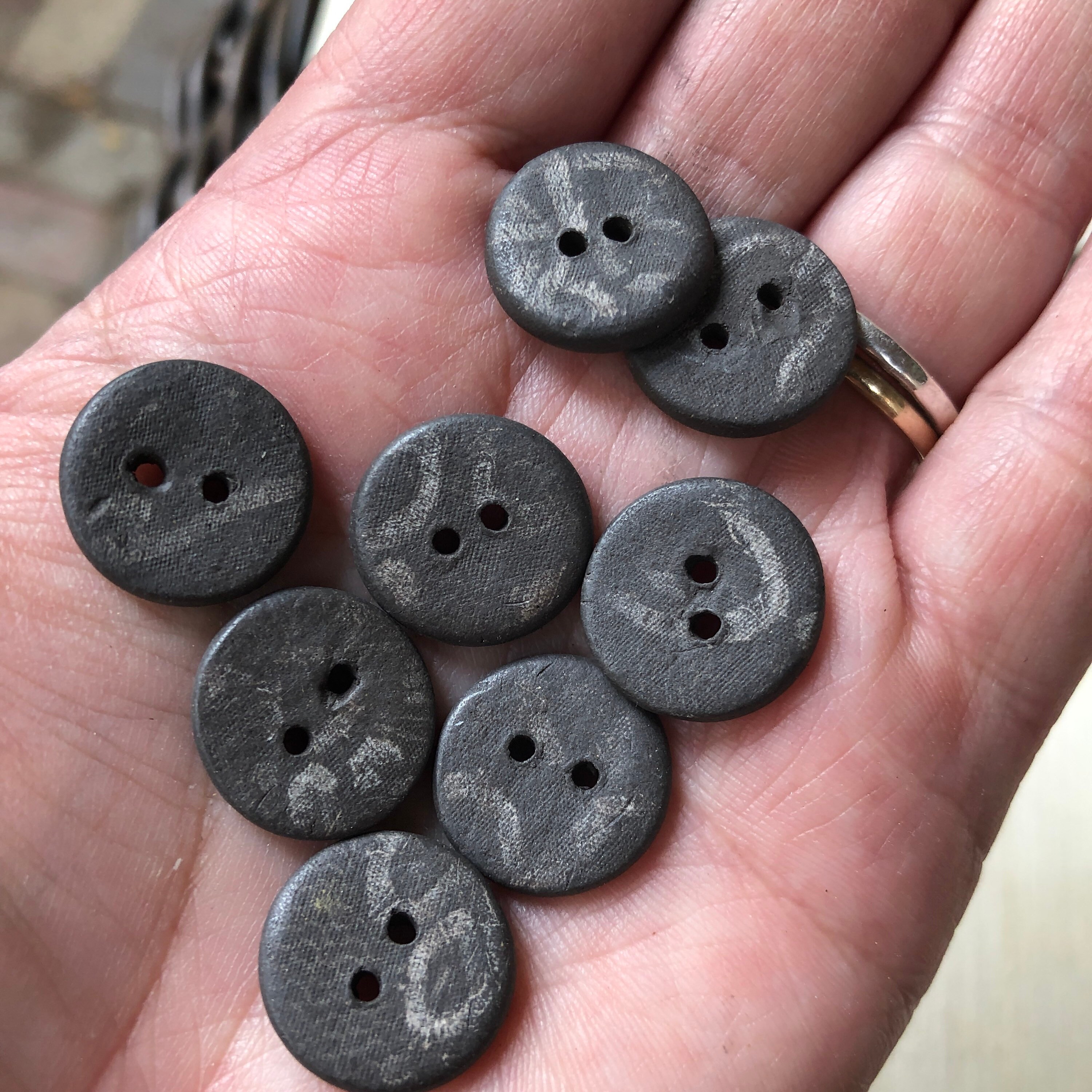 8 Raven Handmade Buttons-artisan buttons-hand painted buttons-Black ...