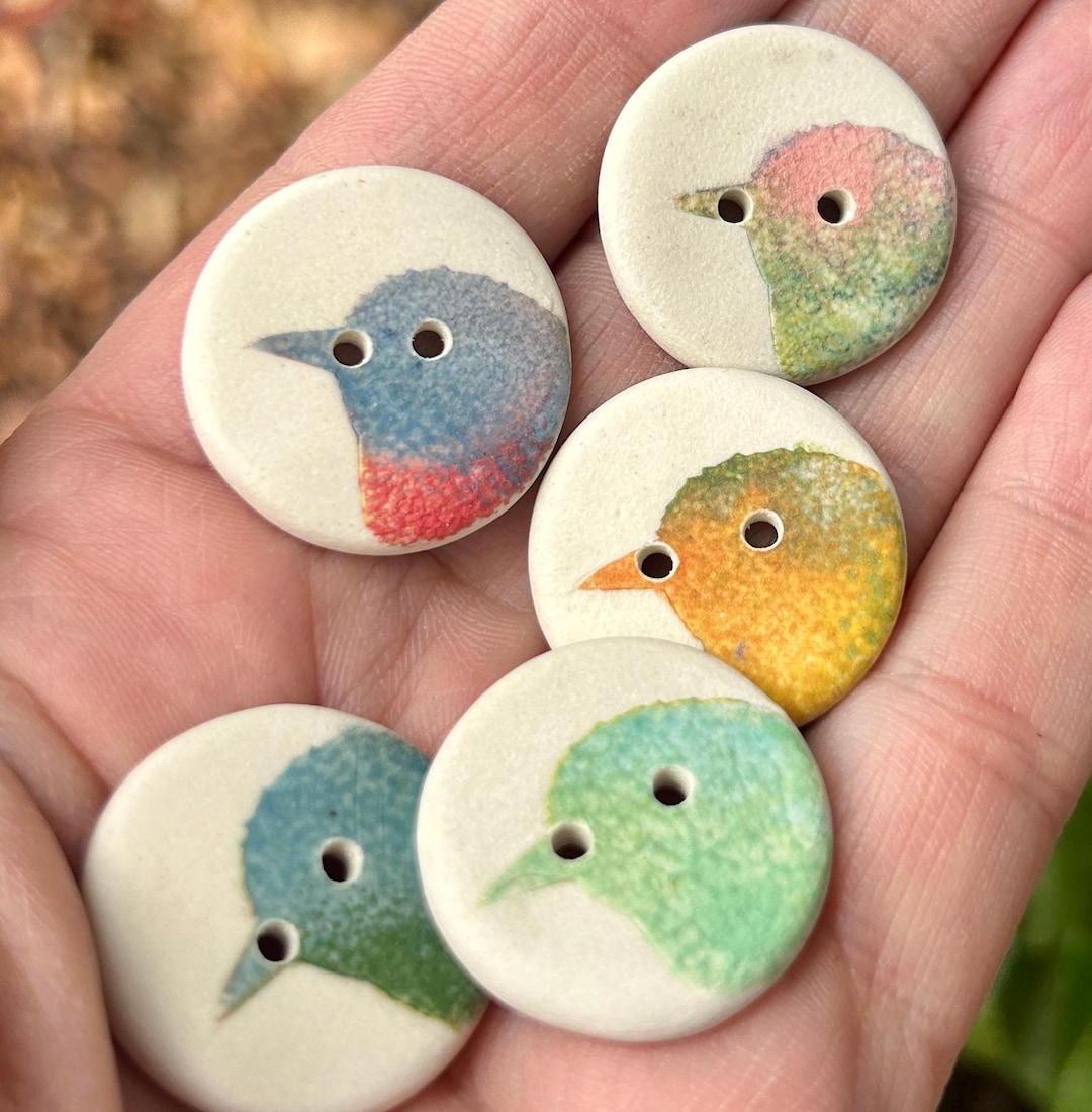 Various Flock of Bird Sets-3/4inch 19mm Handpainted Porcelain Button ...