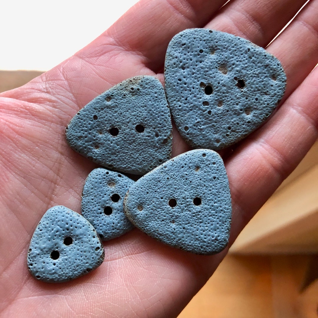 Dusty Blue Moon Artisan Buttons-powder Blue Button-coat Buttons Ceramic ...