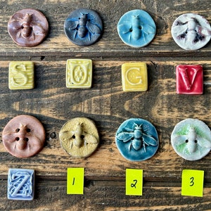 Bee Button-artisan Button-handcrafted Button-pottery Button-ceramic ...